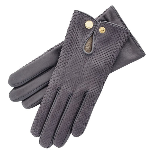 Audrey Python Gris Leather Gloves Glove Gallery 5797