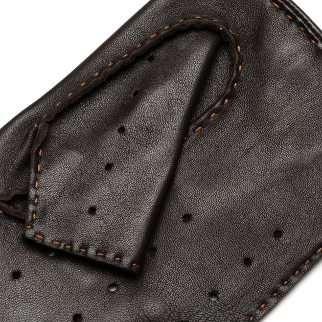 Rome Dark Brown and Camel Leather Driving Gloves – Glove Gallery