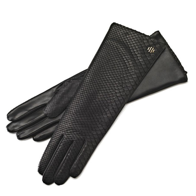 Anne Python Noir Leather Gloves – Glove Gallery
